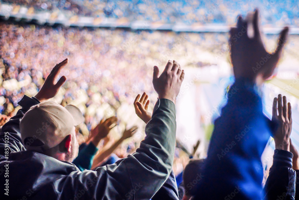 Football fans clapping on the podium of the stadium Stock Photo | Adobe ...