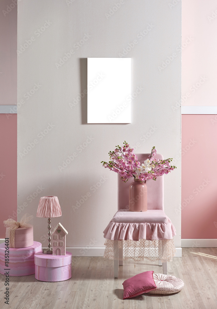 girl pink room interior concept Stock Photo | Adobe Stock