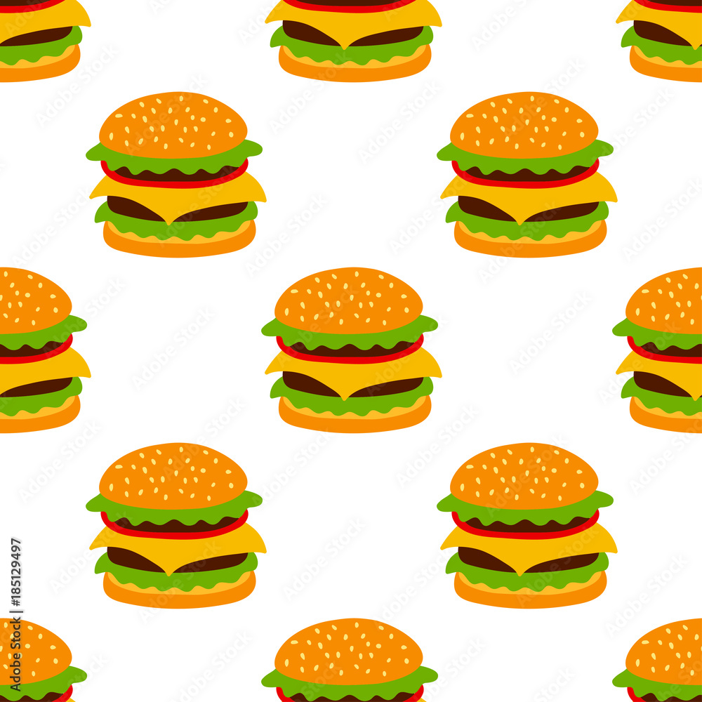 Vector seamless pattern with hamburger. Texture for wallpaper, fills ...