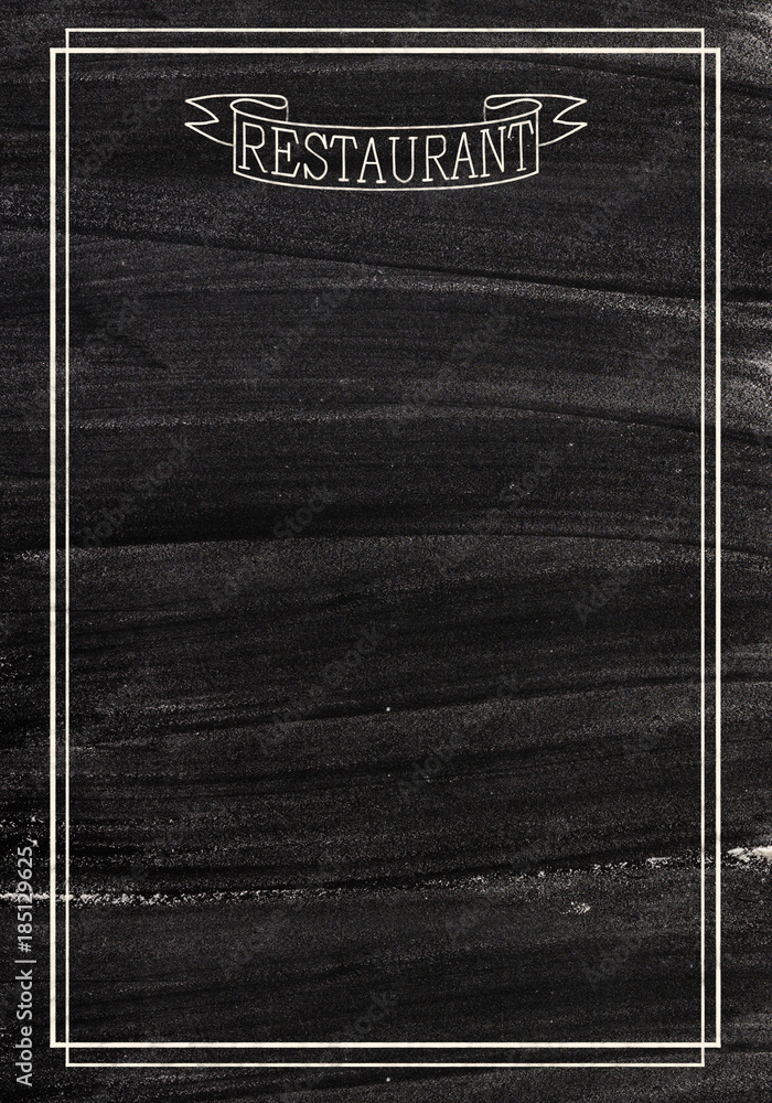 Black board as mockup for restaurant menu Stock Photo | Adobe Stock