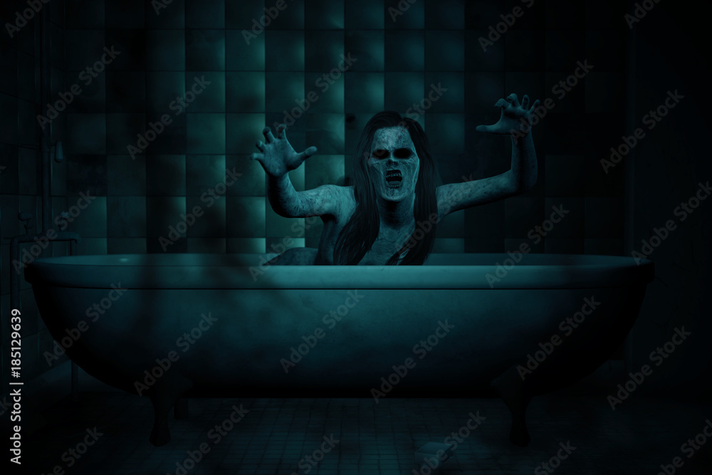 Scary Creepy Girl In Bathroom
