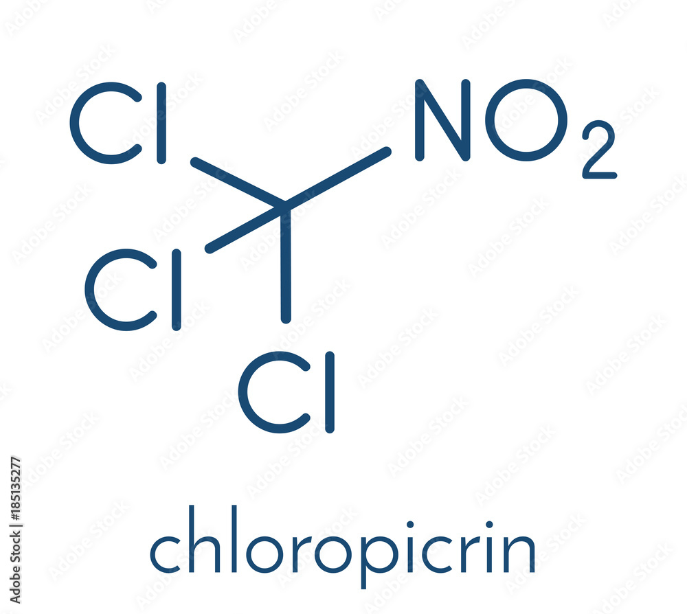 Chloropicrin soil fumigant molecule. Skeletal formula. Stock Vector ...