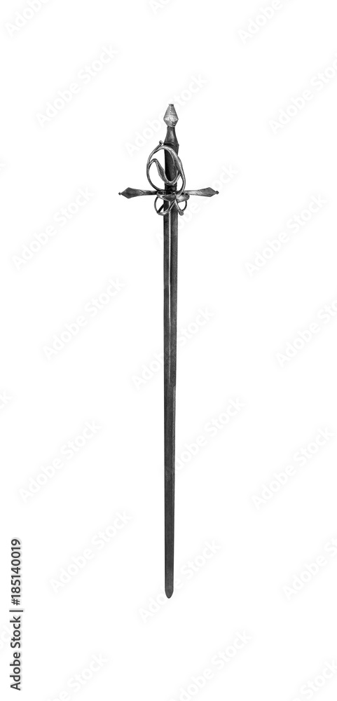 Knight's sword isolated on white background. Stock Photo | Adobe Stock