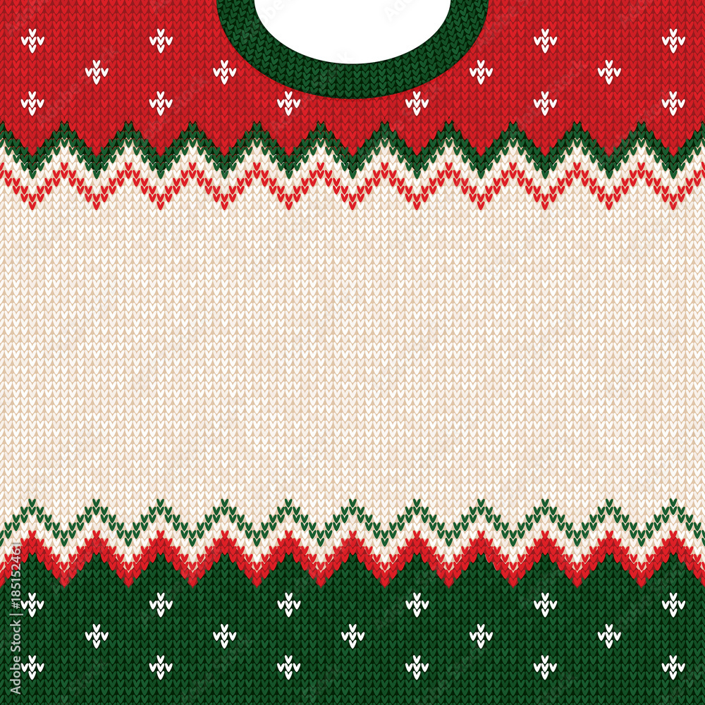 Ugly sweater Merry Christmas and Happy New Year greeting card frame ...