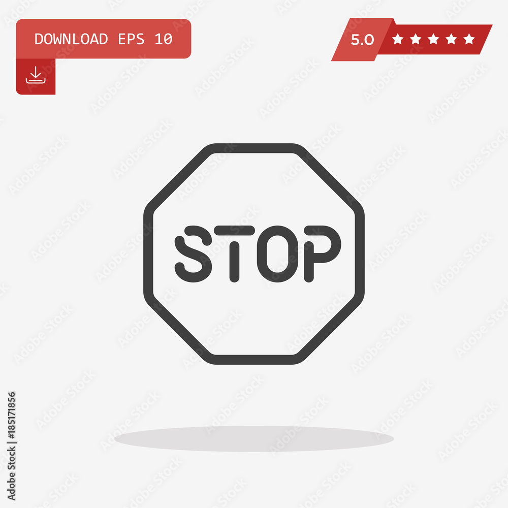Stop Sign isolated on white background. Traffic regulatory warni Stock ...