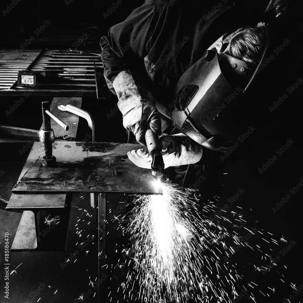 Cutting torch work Stock Photo | Adobe Stock