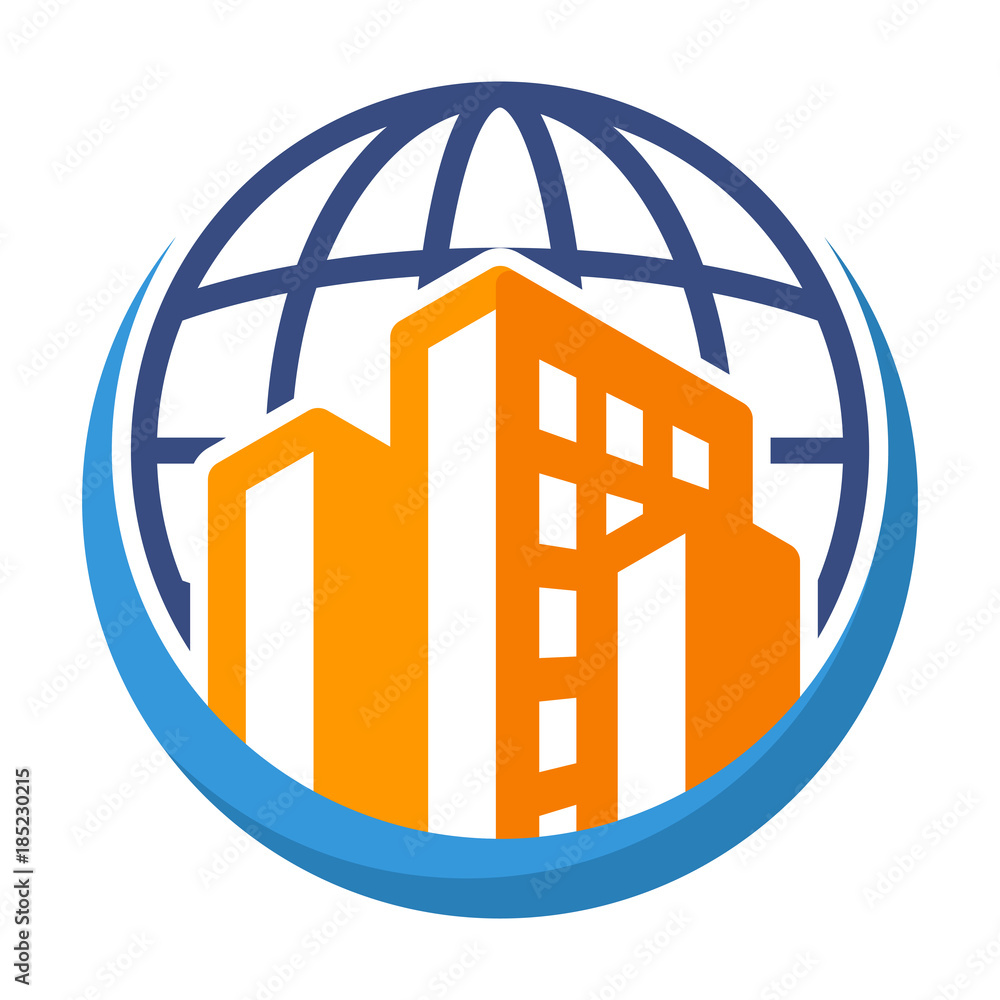 icon logo for global construction management business Stock Vector ...