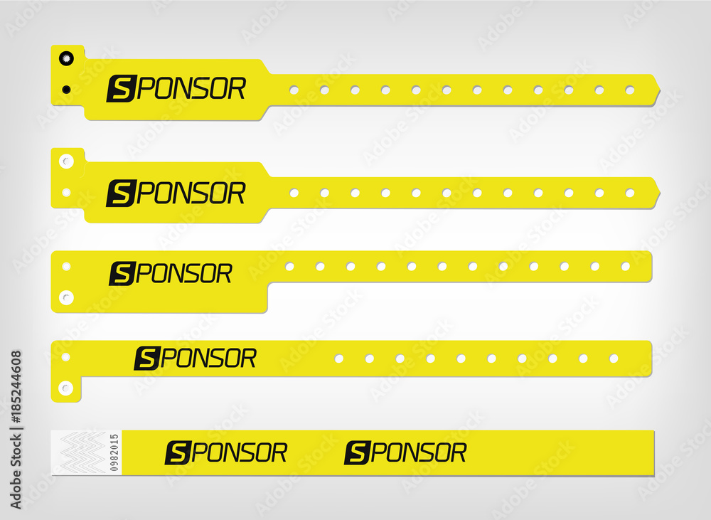 Mockup of different types of bracelet. Suitable for security access ...