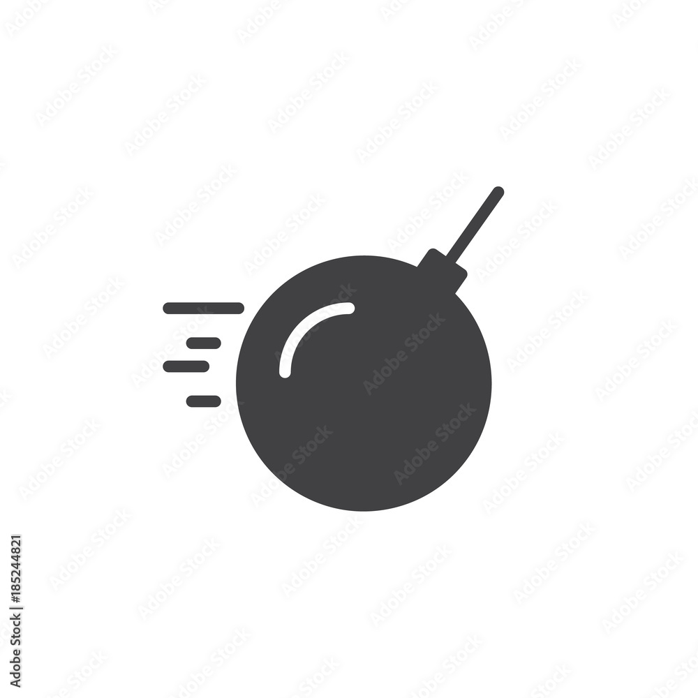 Demolition bomb icon vector, filled flat sign, solid pictogram isolated ...