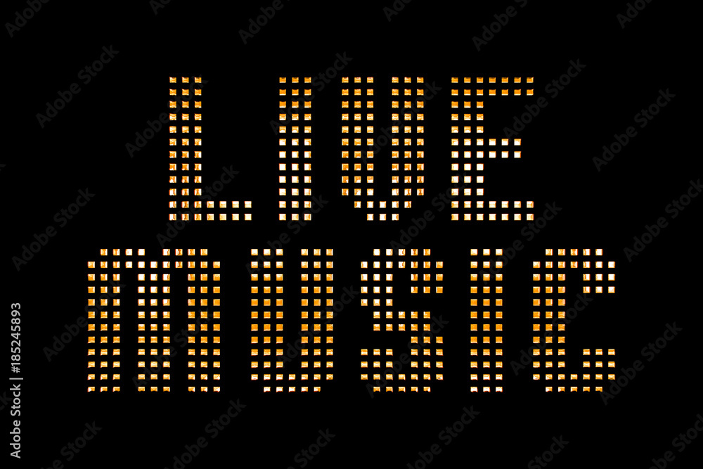 Photo & Art Print vintage yellow gold metallic live music word text ...