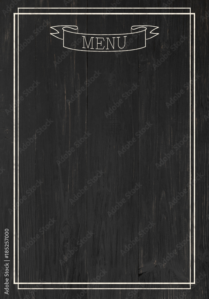 Black board as mockup for restaurant menu Stock Photo | Adobe Stock