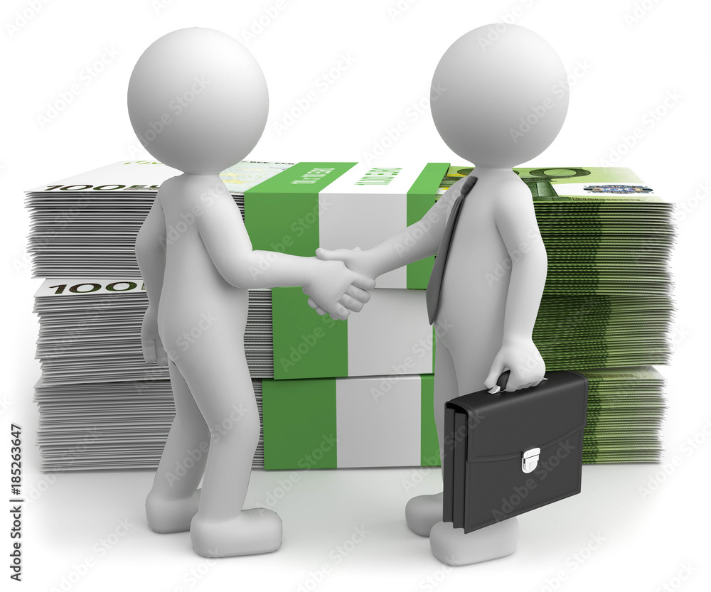 3d Männchen Vertrag Investment Illustration Stock | Adobe Stock