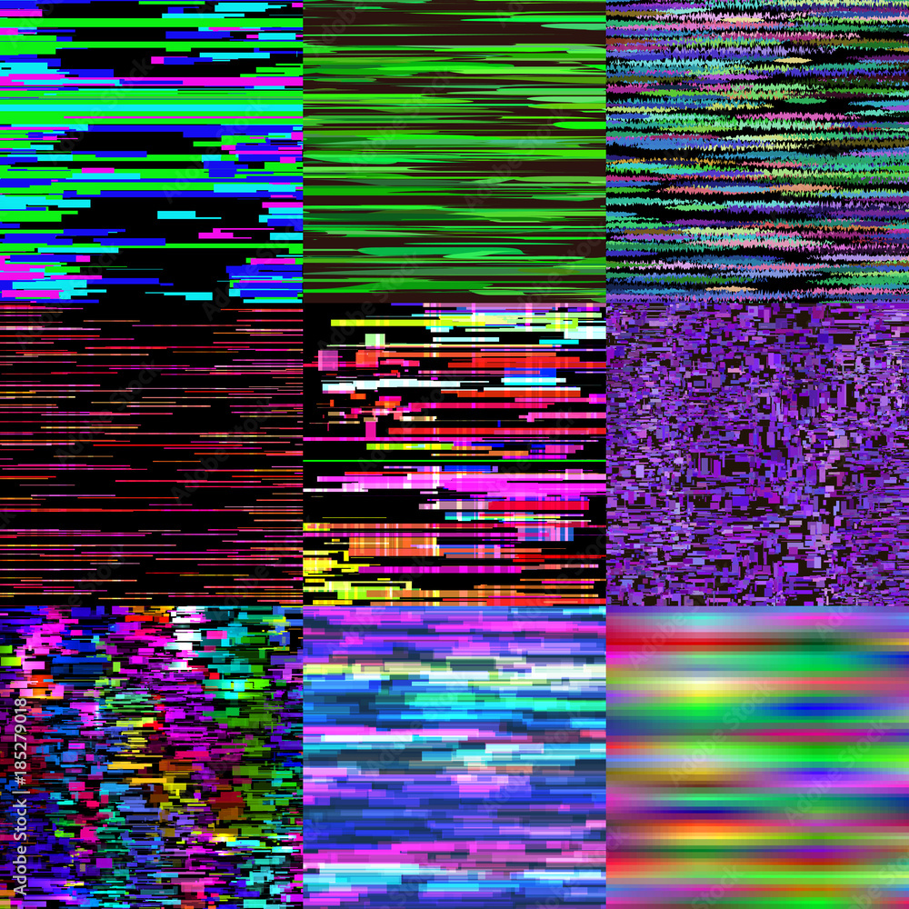 Glitch background vector glitchy noisy pixelated texture pattern tv ...