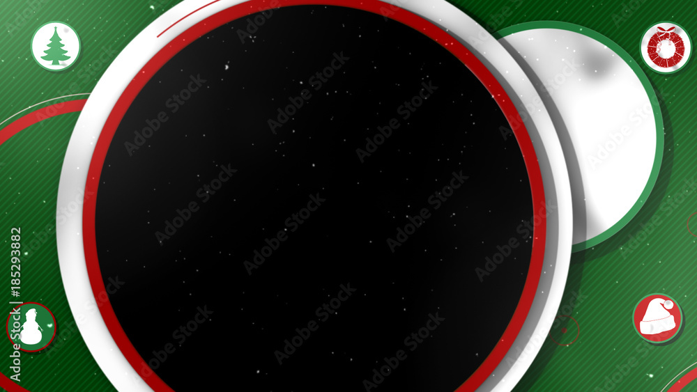 Concentric Animated Circles Overlay with Holiday Elements Stock ...