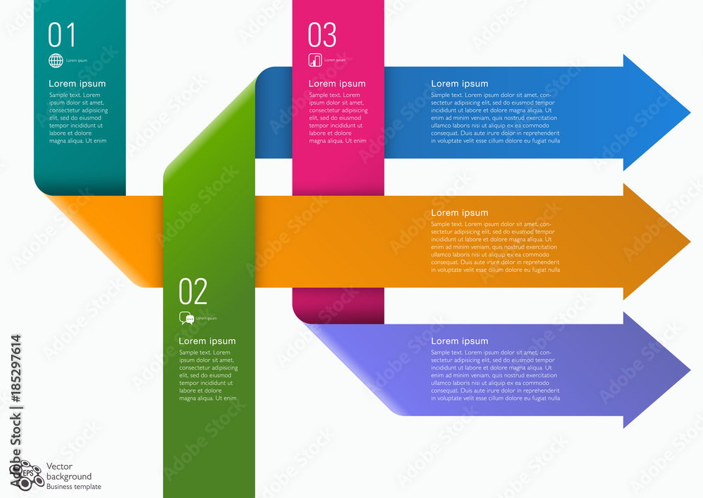 Infographic Vector Background 3-Step Process Stock Vector | Adobe Stock