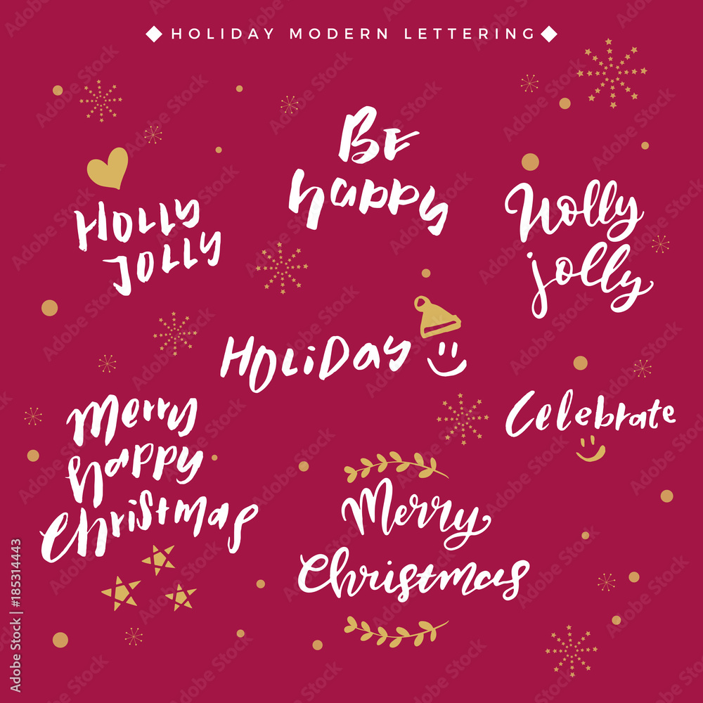 Hand lettered Holiday Quotes with Snow and Sparkle, Collection of ...