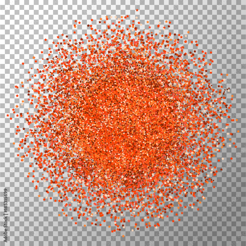 Orange sparkles and glittering powder spray. Sparkling glitter ...