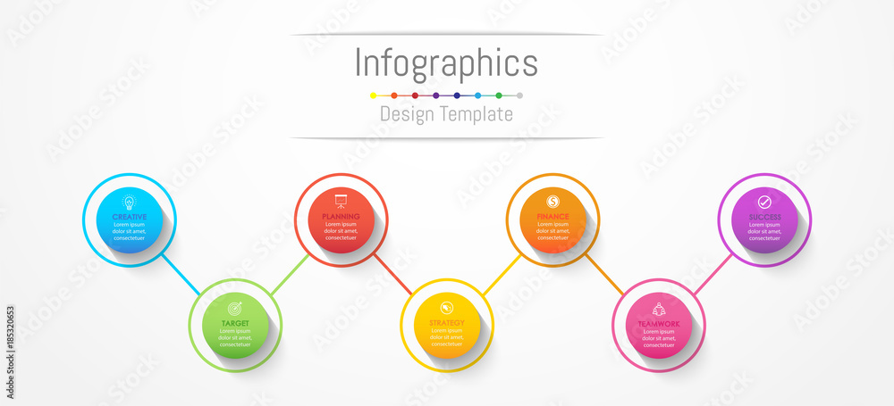 Infographic design elements for your business data with 7 options ...