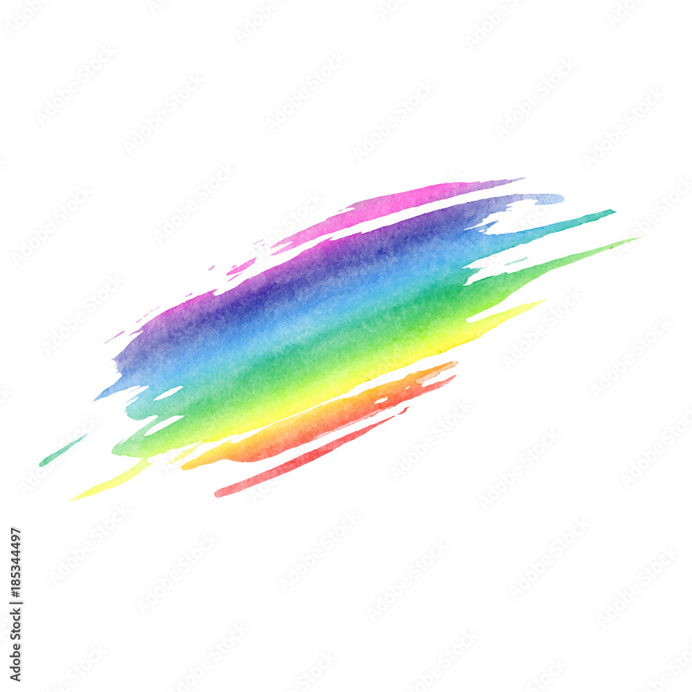 Rainbow vector smudge texture isolated on the white background. Grunge ...