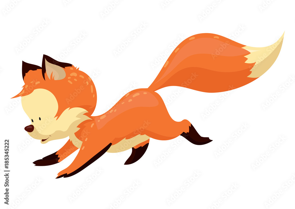 Cartoon Fox Running To The Right