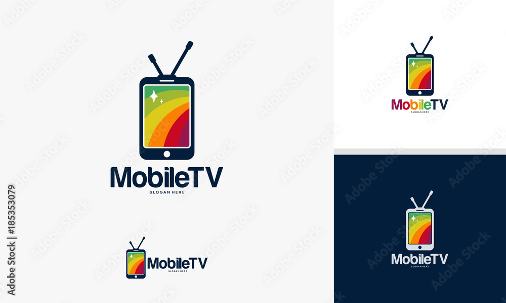 Mobile Television logo designs vector, Phone Television logo template ...