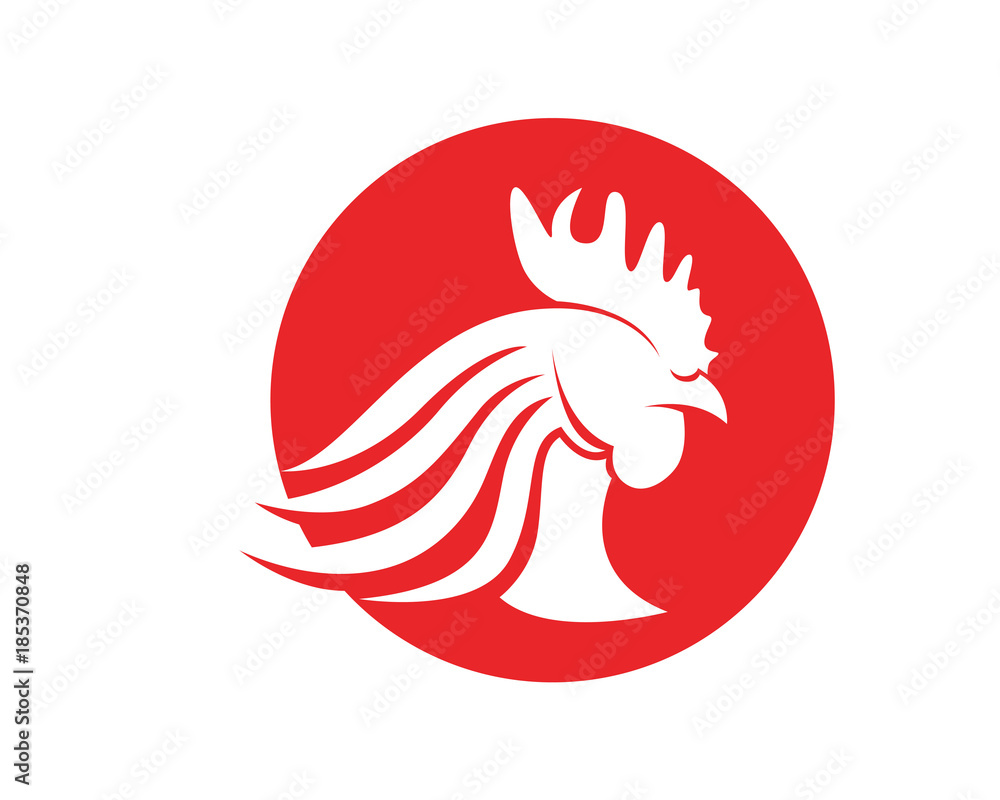 Rooster head red symbols and logo icons template Stock Vector | Adobe Stock