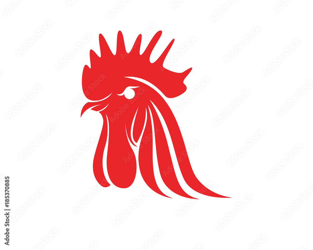 Rooster head red symbols and logo icons template Stock Vector | Adobe Stock