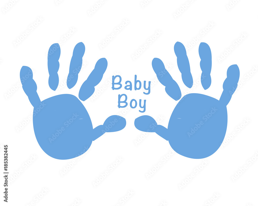 Baby hand prints. Baby boy baby hands background Stock Illustration ...