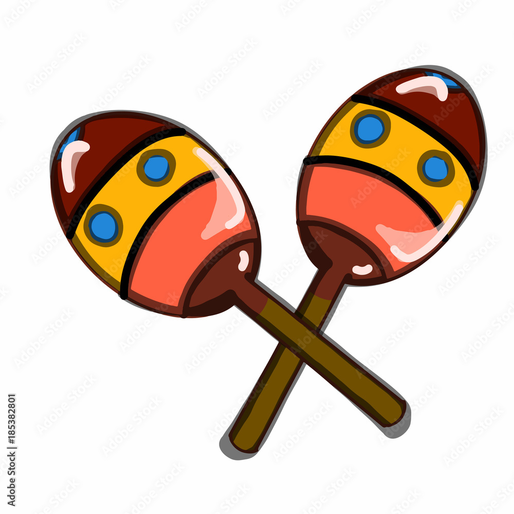 realistic instrument cartoon illustration drawing maracas Stock ...