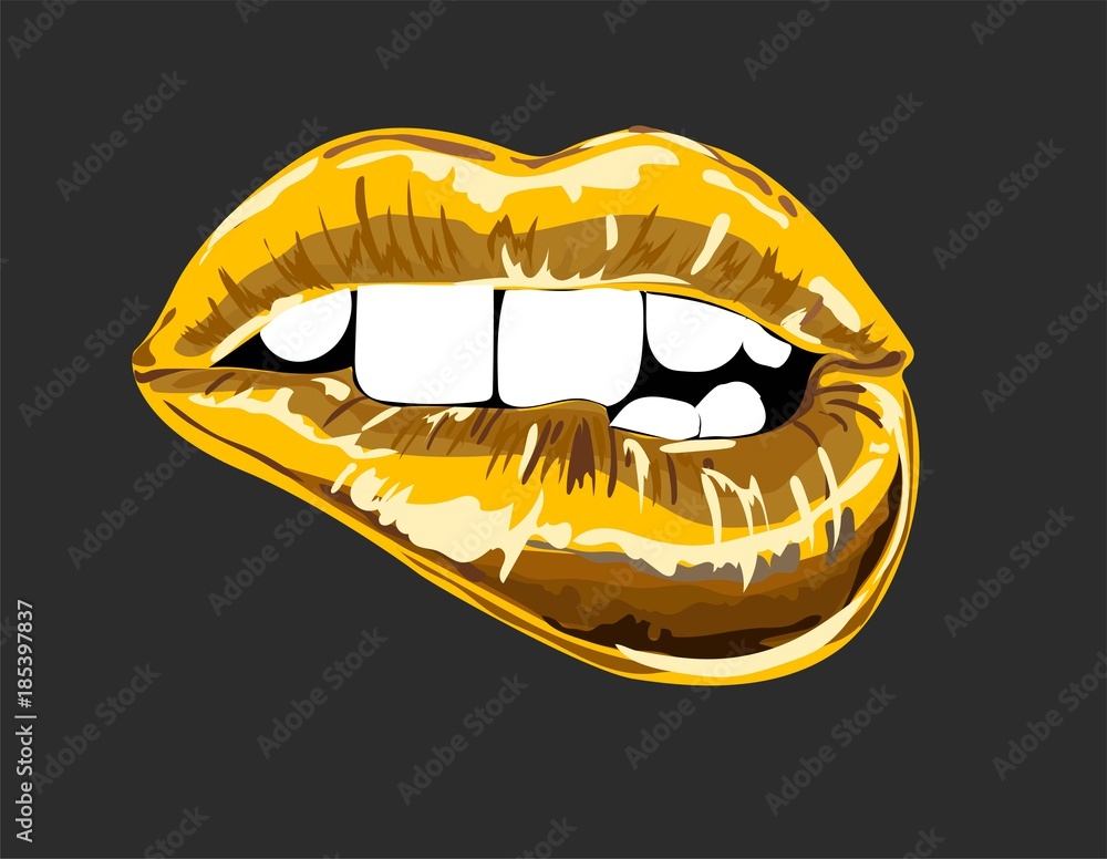 Gold Lips Vector