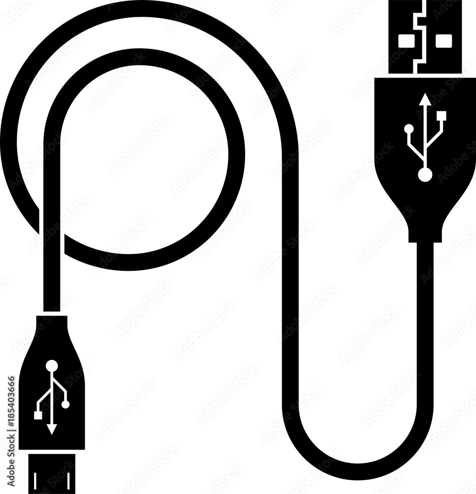 Micro Usb Cable, Usb Cable Stock Vector | Adobe Stock