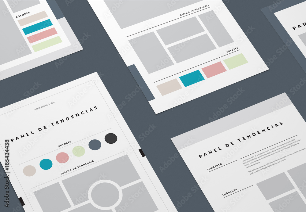 Conjunto de paneles de tendencias conceptuales Stock Template | Adobe Stock