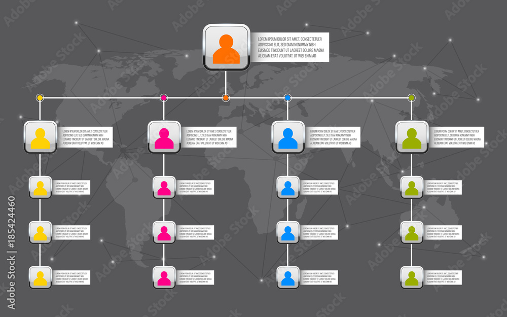 Creative vector modern style illustration corporate rganizational chart ...