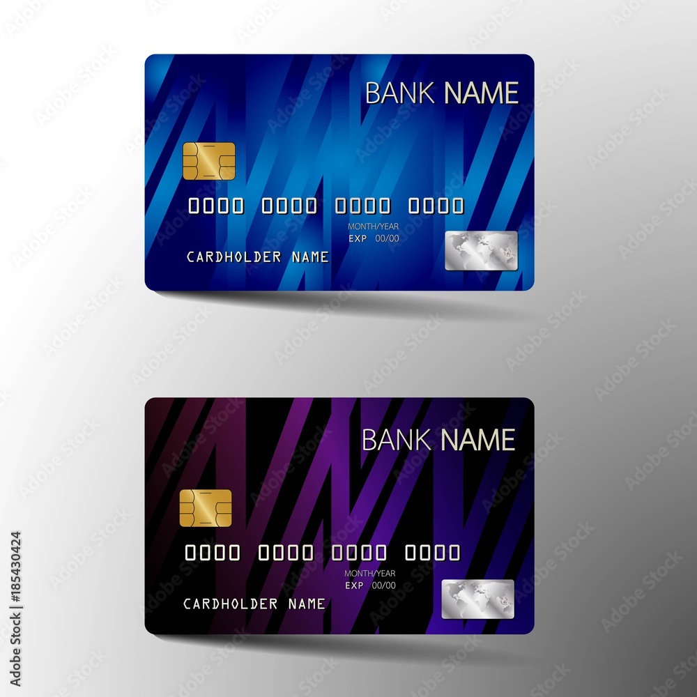 Modern credit card set template design. With inspiration from the ...