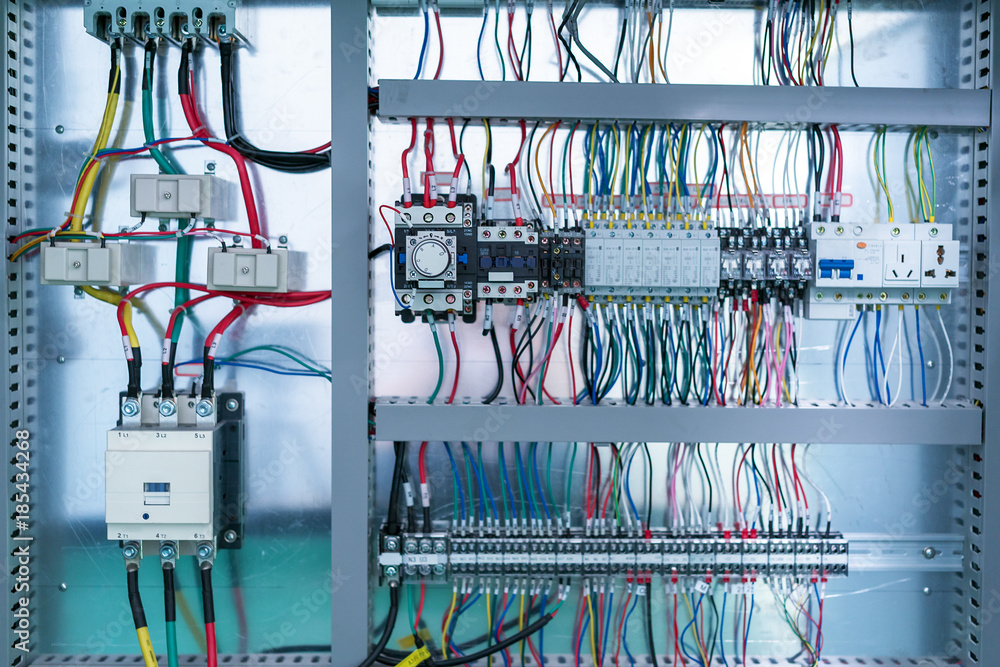 network cables connected to a switch and patch-panel,internet concept ...