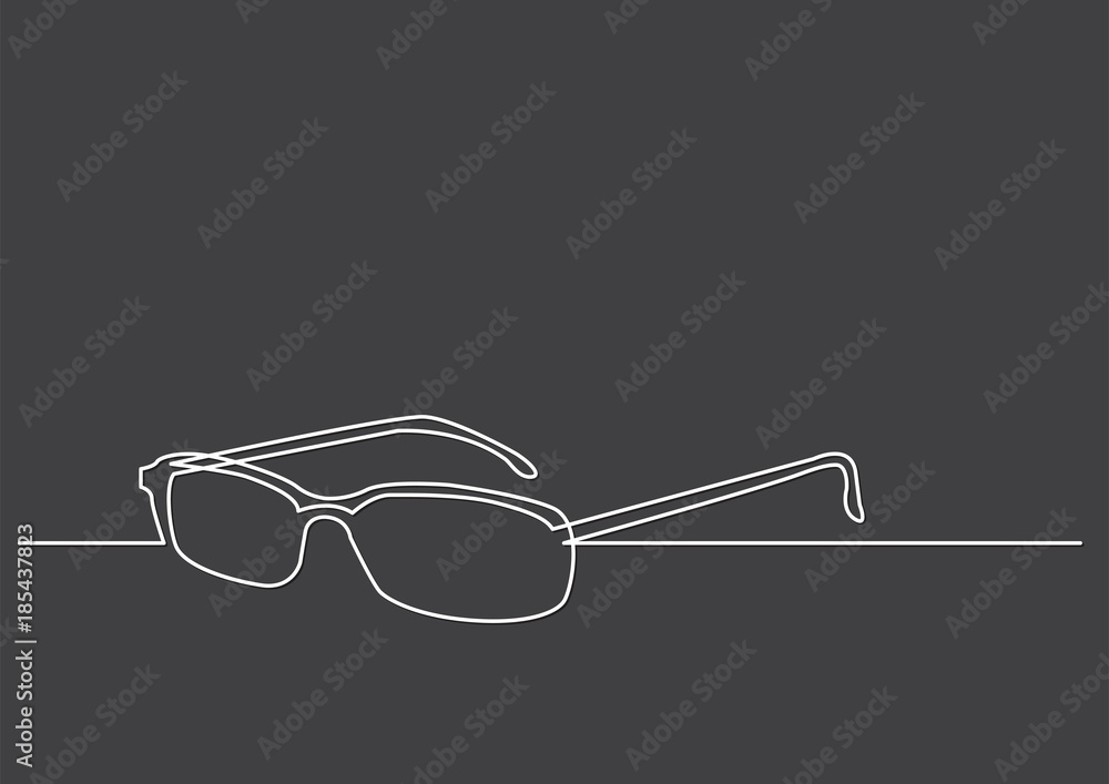 one line drawing of isolated vector object - eye glasses Stock Vector ...