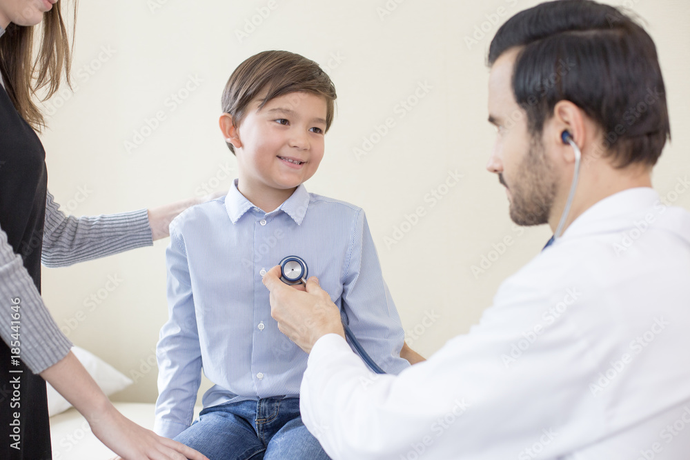 Doctor using stethoscope for listening. People with medical concept ...