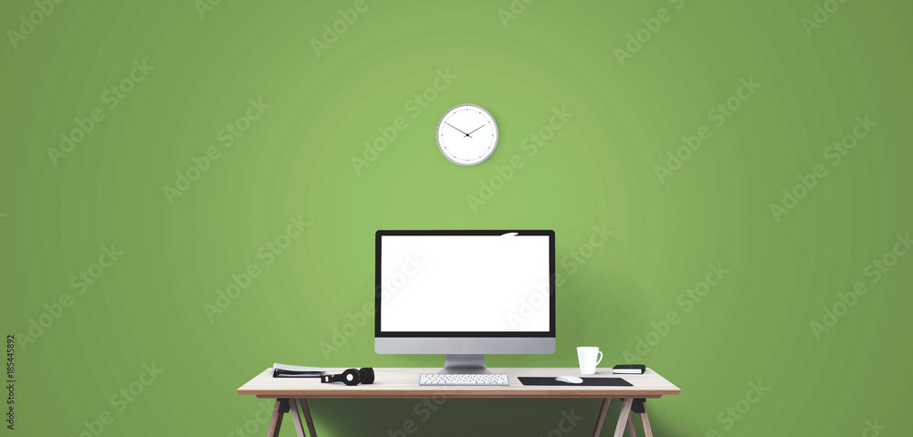 Desktop computer screen isolated. Modern creative workspace background ...