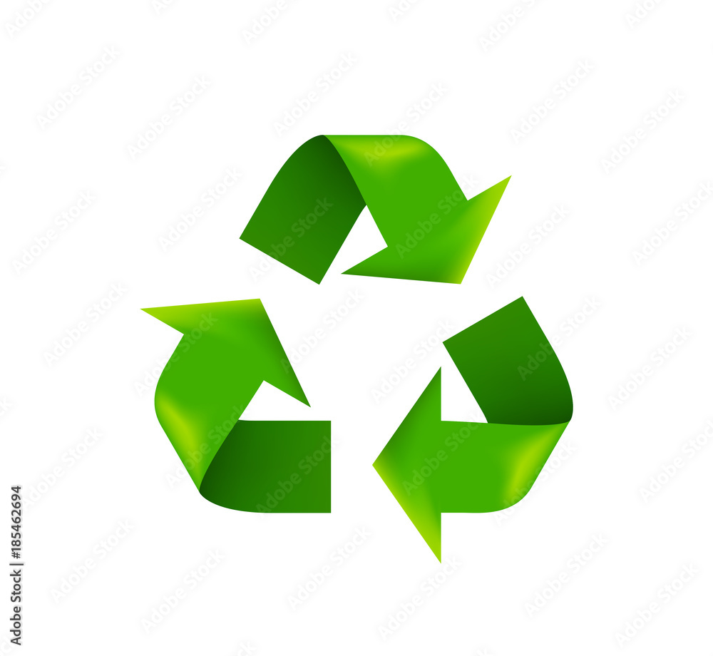 Cute Recycling Symbol Icon on White Background . Isolated Vector ...