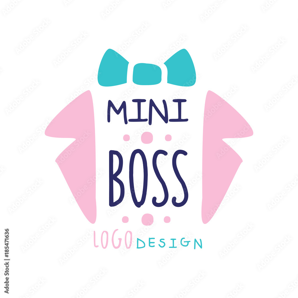Mini boss logo original design. Abstract suit collar and bow tie with ...