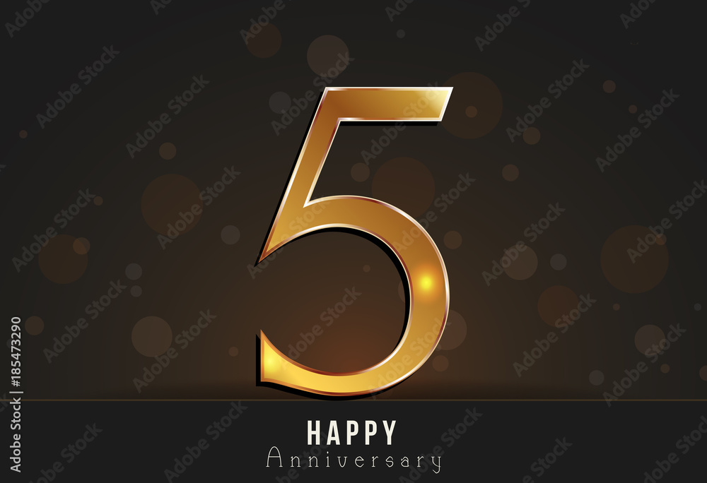5 years Happy Anniversary card. Vector illustration. Stock Vector ...