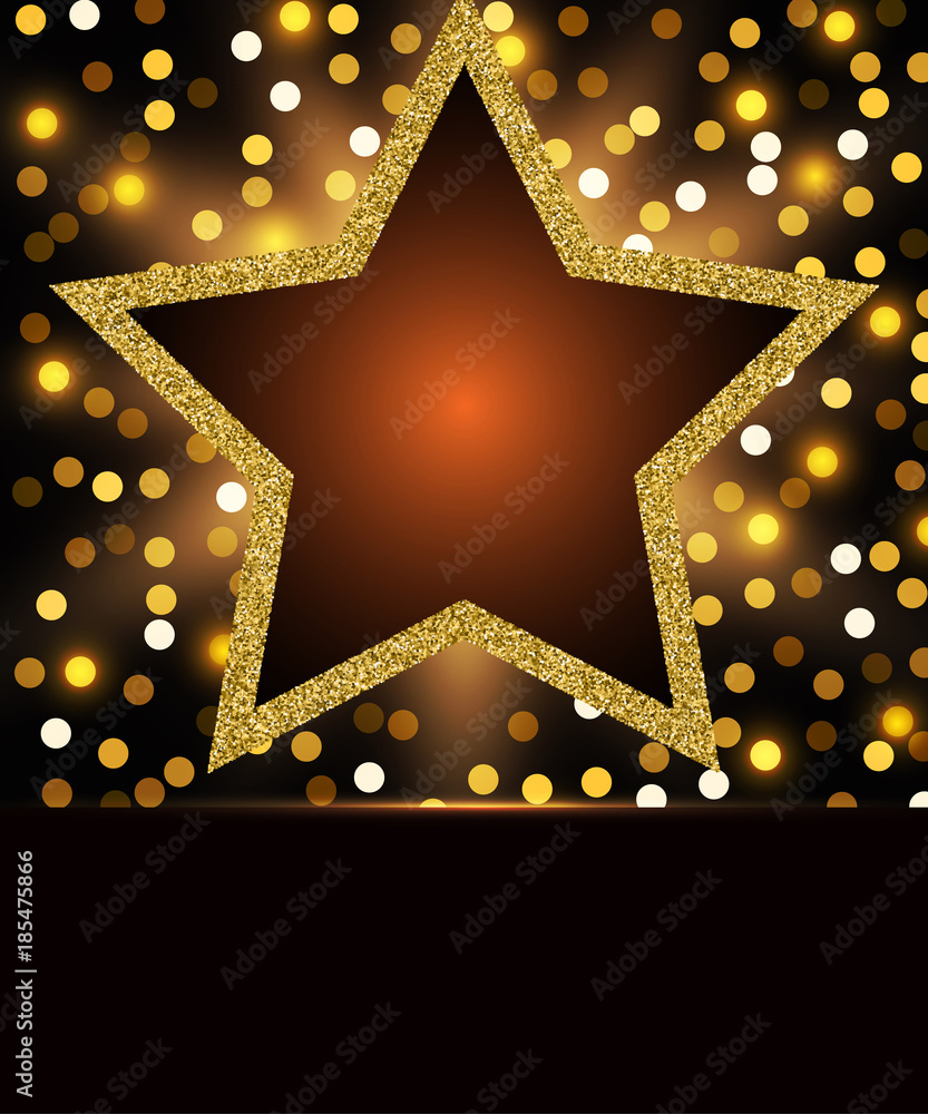 Poster Template with retro star banner. Design for presentation ...