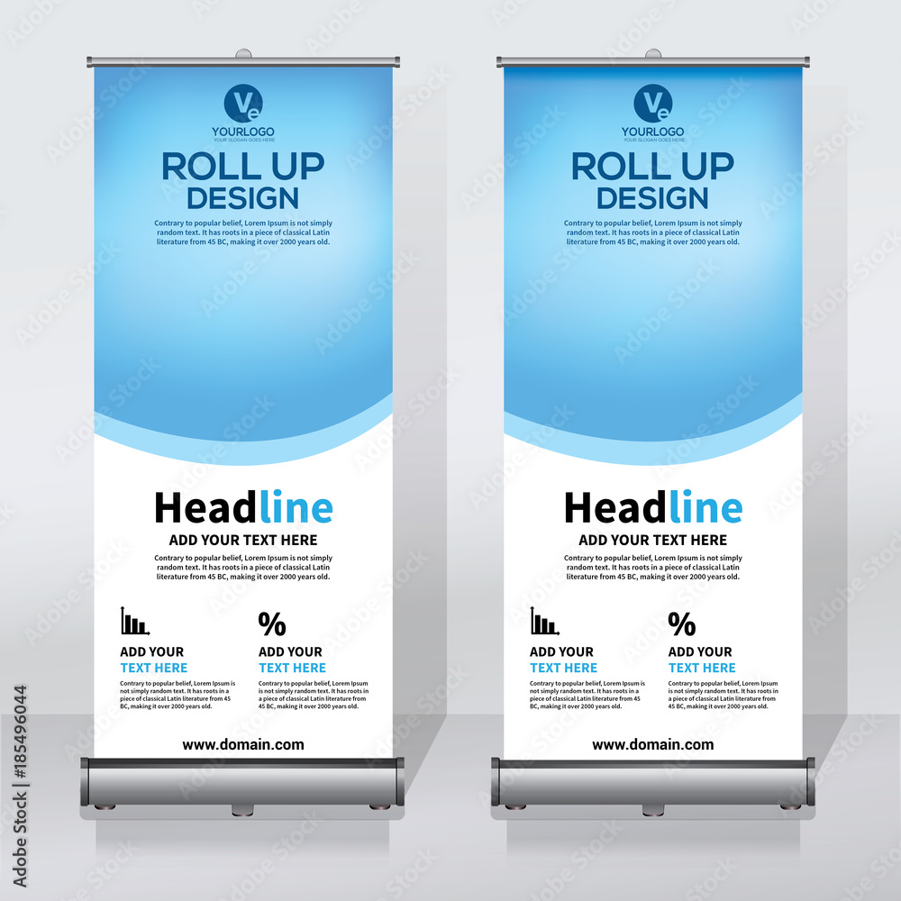 Roll up banner design print template Stock Vector | Adobe Stock