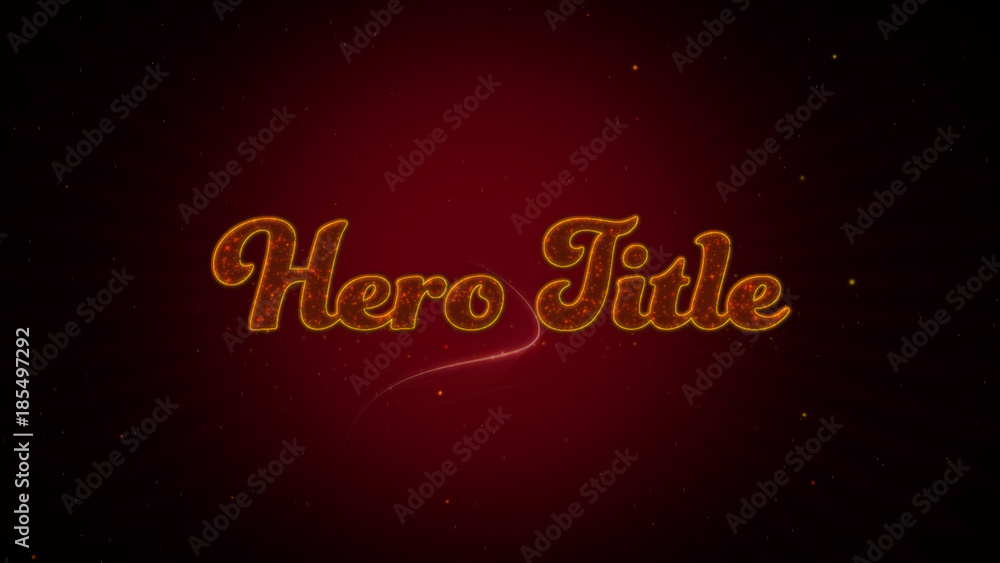 Red Glittering Title with Glow Lines Stock Template | Adobe Stock