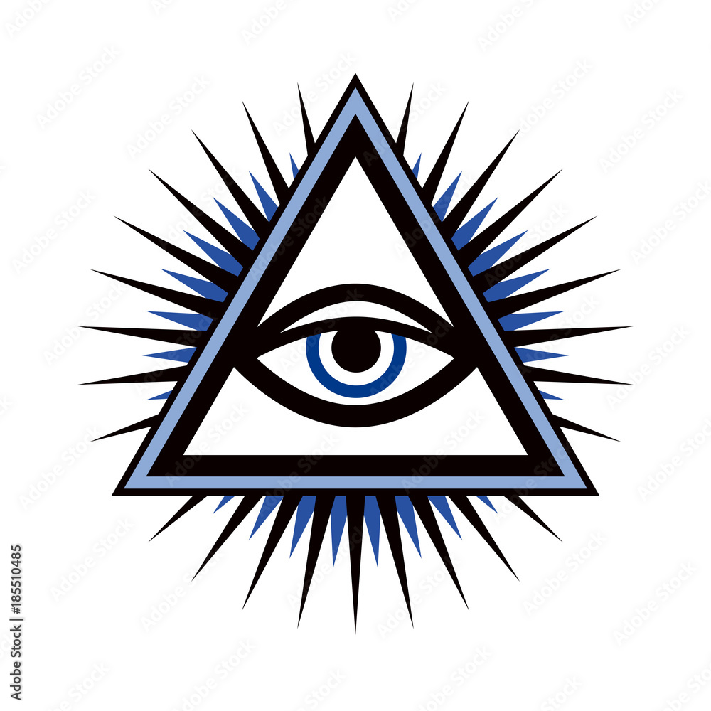 Vetor de All-Seeing Eye of God (The Eye of Providence | Eye of Omniscience | Luminous Delta ...