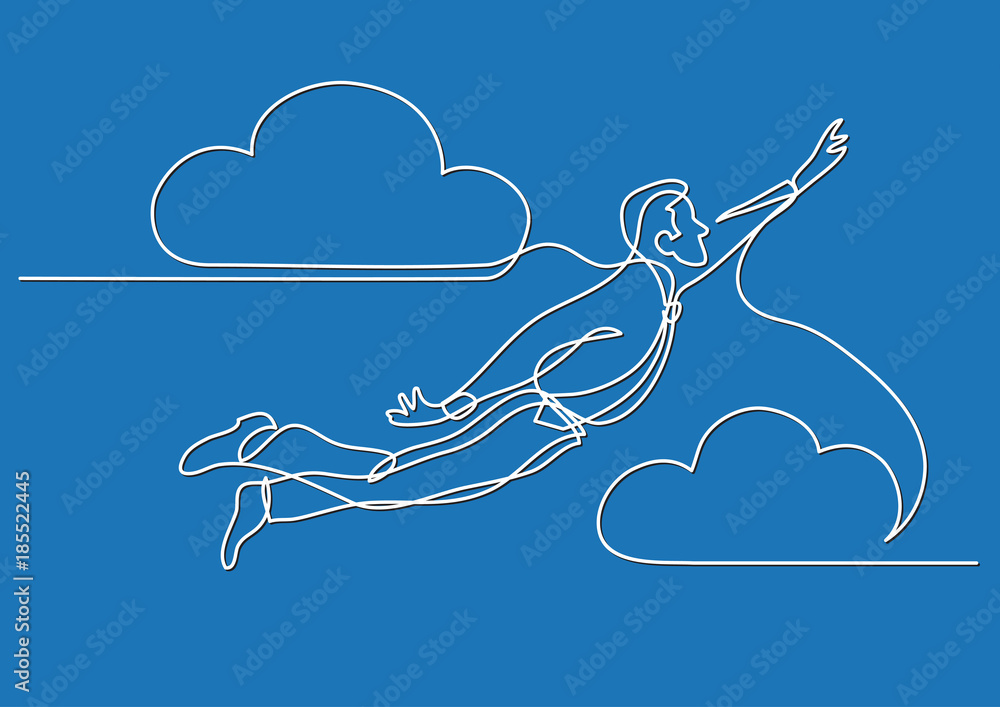 Flying Person Drawing