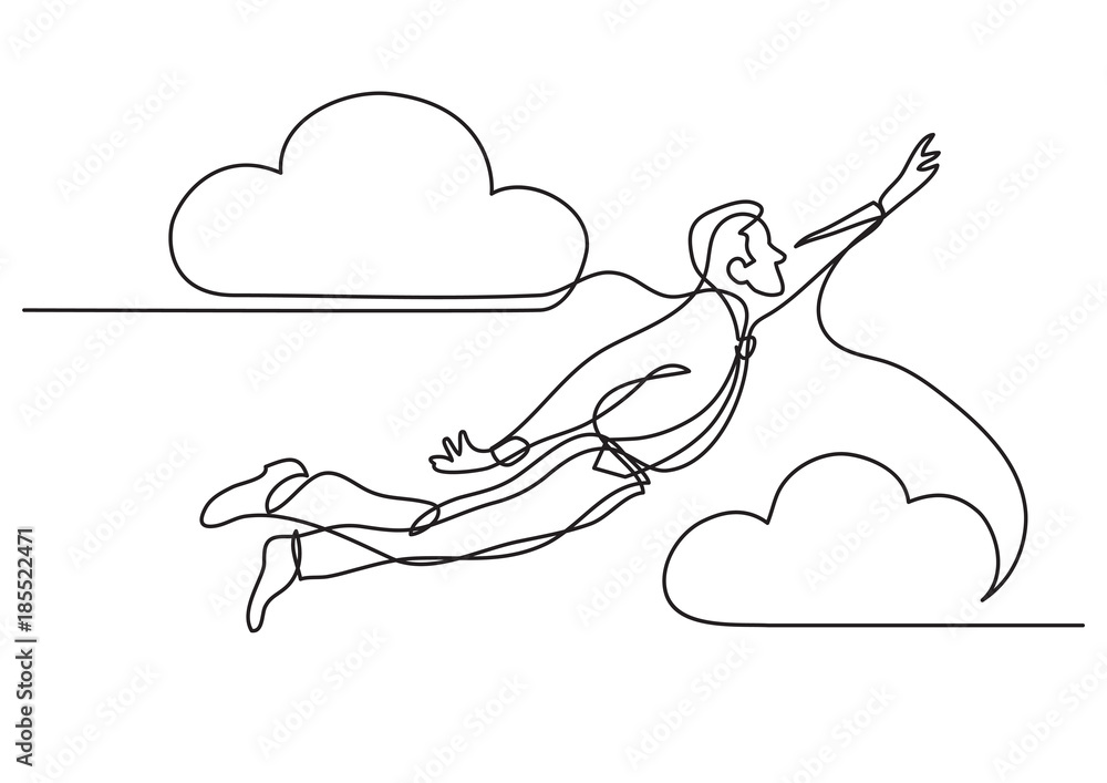 Flying Person Drawing