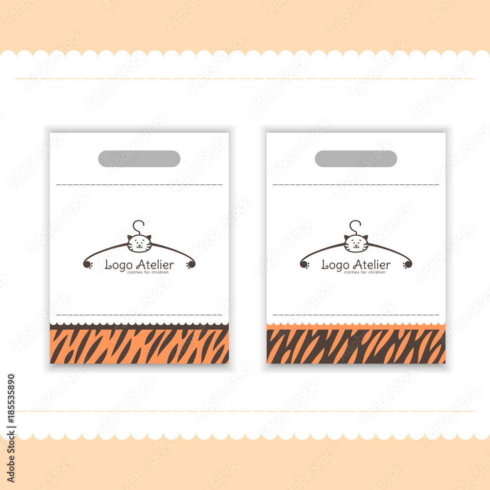 Branding for the children's clothing store. Logo, price tag. Vector ...