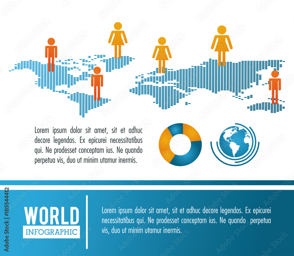 Earth world infographic population icon vector illustration graphic ...