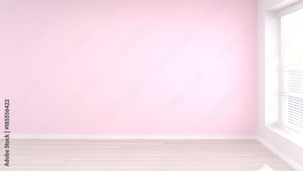 empty pink room White and pink walls modern style 3D rendering room is ...